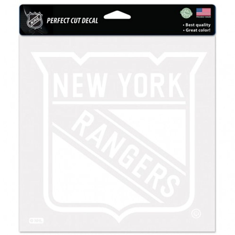 New York Rangers - 8x8 White Die Cut Decal at Sticker Shoppe