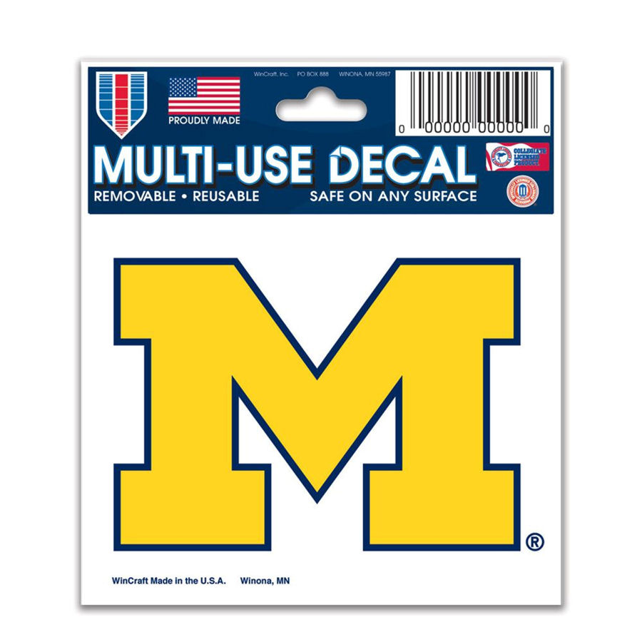 University Of Michigan Wolverines - 3x4 Ultra Decal at Sticker Shoppe