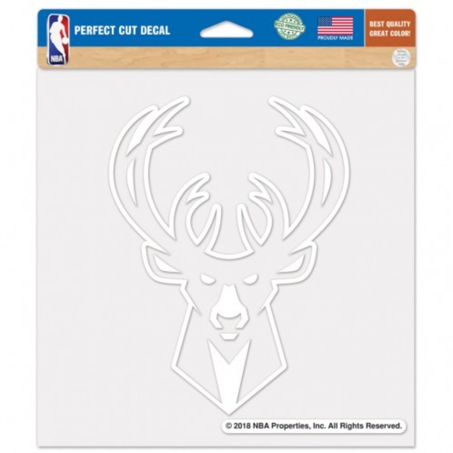 Milwaukee Bucks - 8x8 White Die Cut Decal at Sticker Shoppe