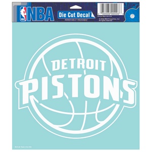 Detroit Pistons - 8x8 White Die Cut Decal at Sticker Shoppe
