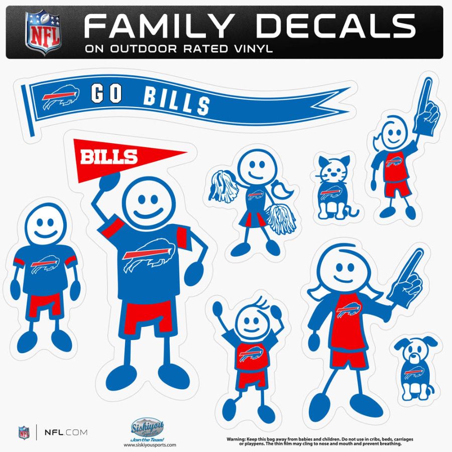 Buffalo Bills - Set Of 9 Family Sticker Sheet at Sticker Shoppe