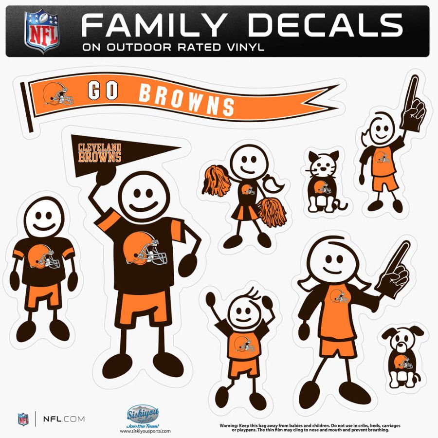 Cleveland Browns - Set Of 9 Family Sticker Sheet at Sticker Shoppe