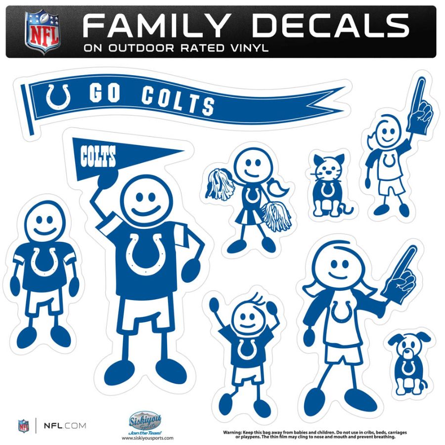 Indianapolis Colts - Set Of 9 Family Sticker Sheet at Sticker Shoppe