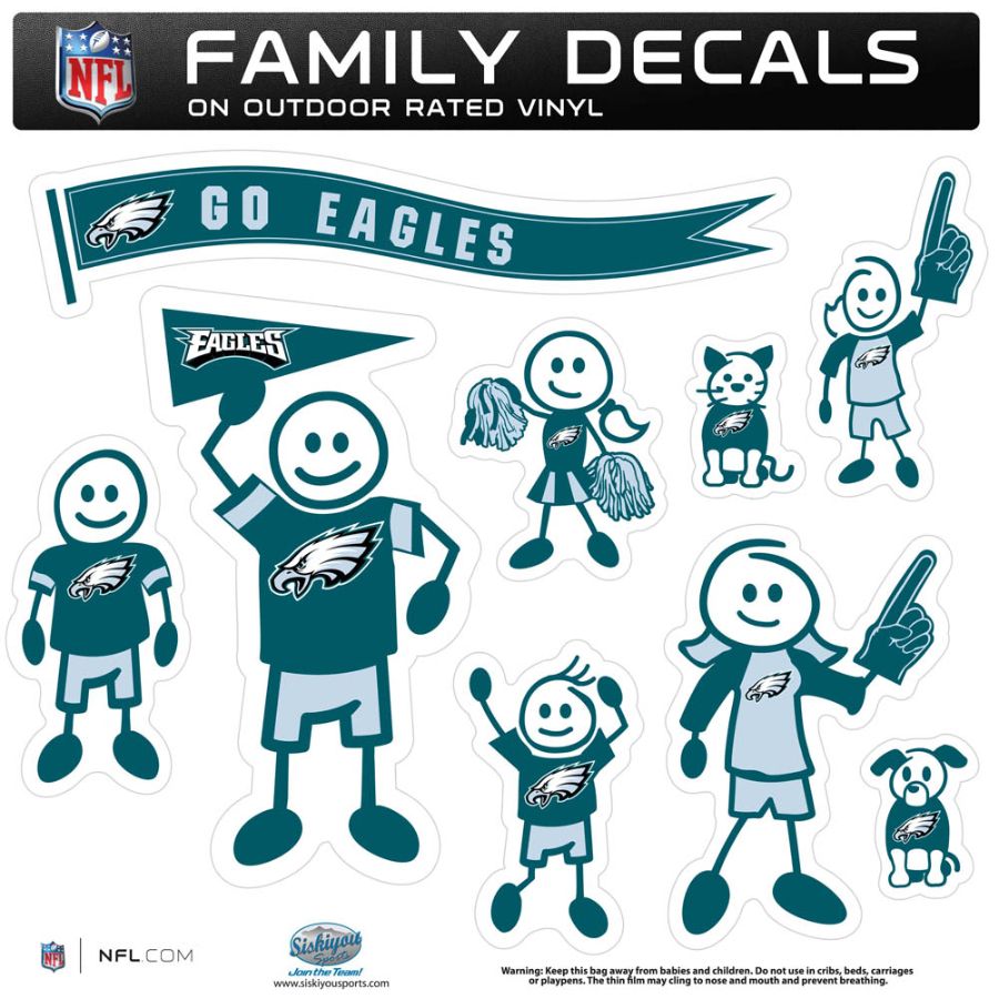 Philadelphia Eagles - Set Of 9 Family Sticker Sheet at Sticker Shoppe