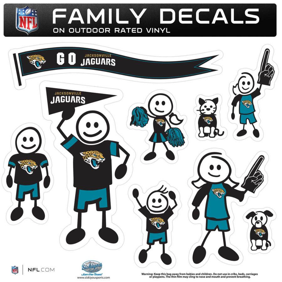 Jacksonville Jaguars - Set Of 9 Family Sticker Sheet at Sticker Shoppe