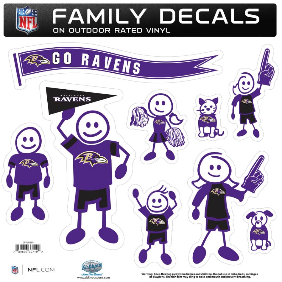 Baltimore Ravens - Set Of 9 Family Sticker Sheet at Sticker Shoppe