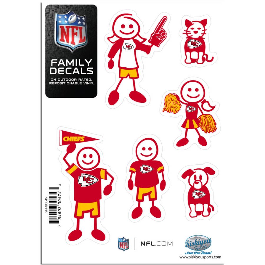 Kansas City Chiefs - Set Of 6 Family Sticker Sheet at Sticker Shoppe