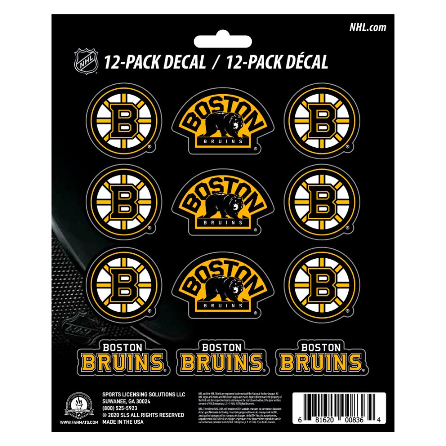 Boston Bruins - Set Of 12 Sticker Sheet at Sticker Shoppe