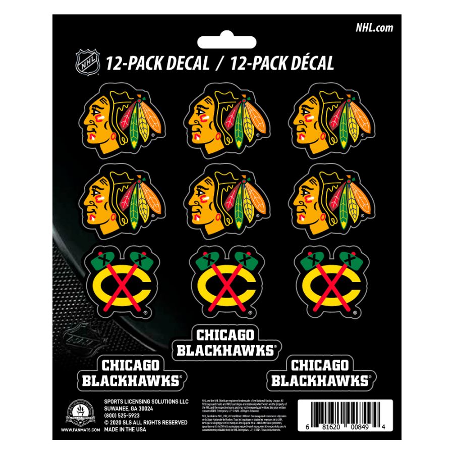 Chicago Blackhawks - Set Of 12 Sticker Sheet at Sticker Shoppe