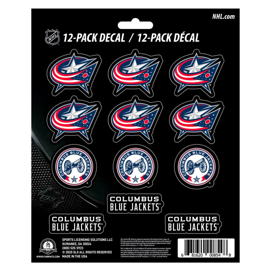 Columbus Blue Jackets - Set Of 12 Sticker Sheet at Sticker Shoppe