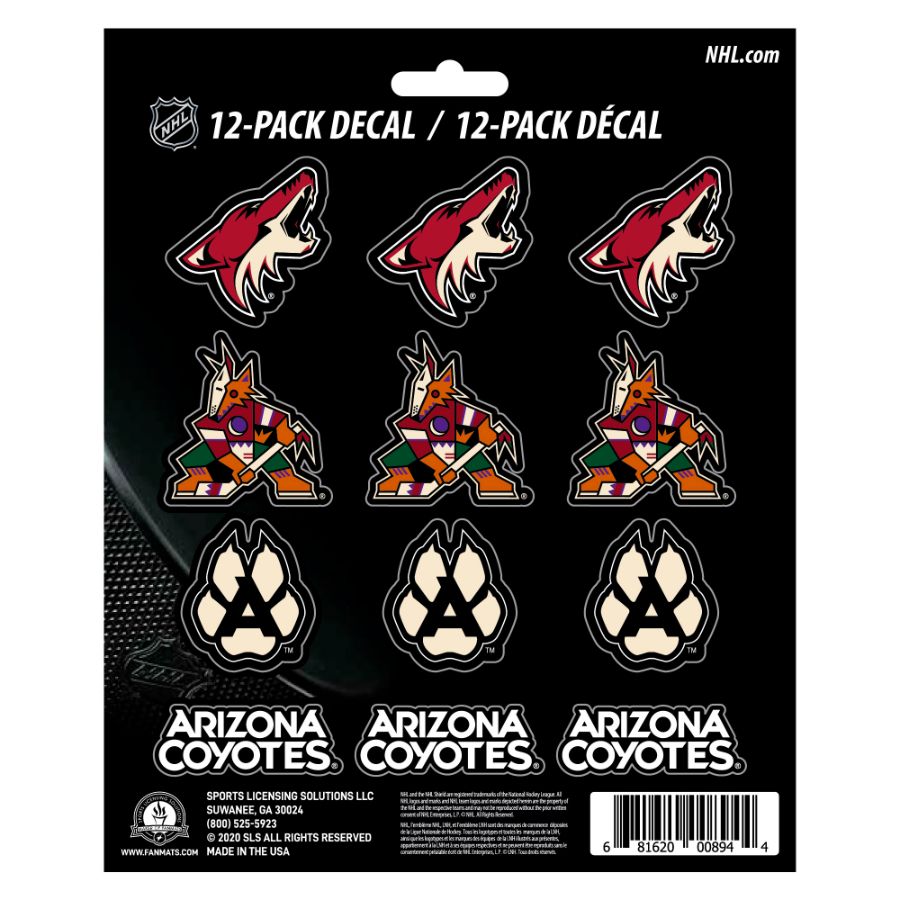 Arizona Coyotes - Set Of 12 Sticker Sheet at Sticker Shoppe