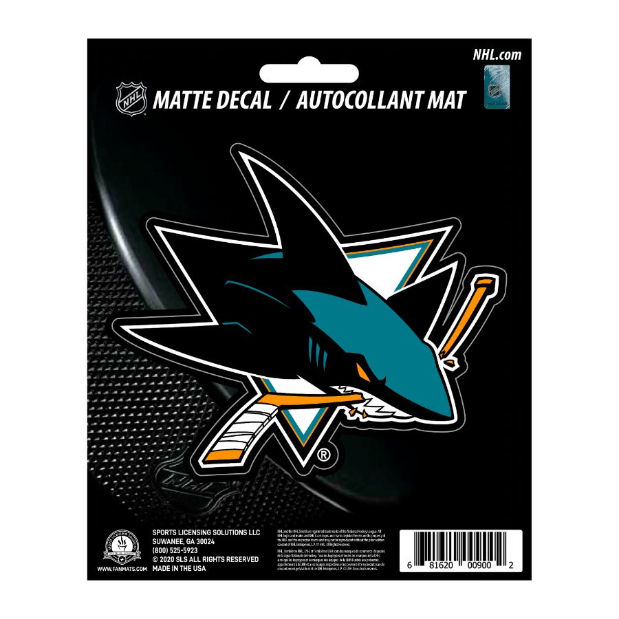 San Jose Sharks - Vinyl Matte Sticker at Sticker Shoppe