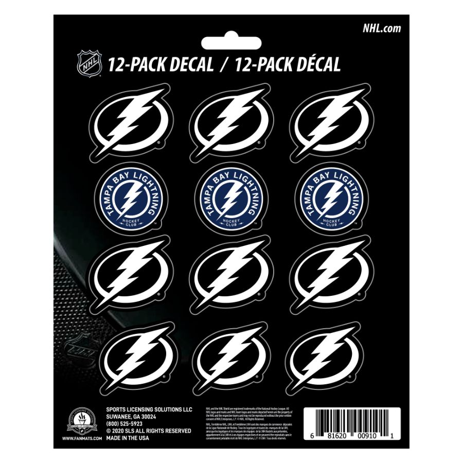 Tampa Bay Lightning Sticker Sheet of 12 at Sticker Shoppe