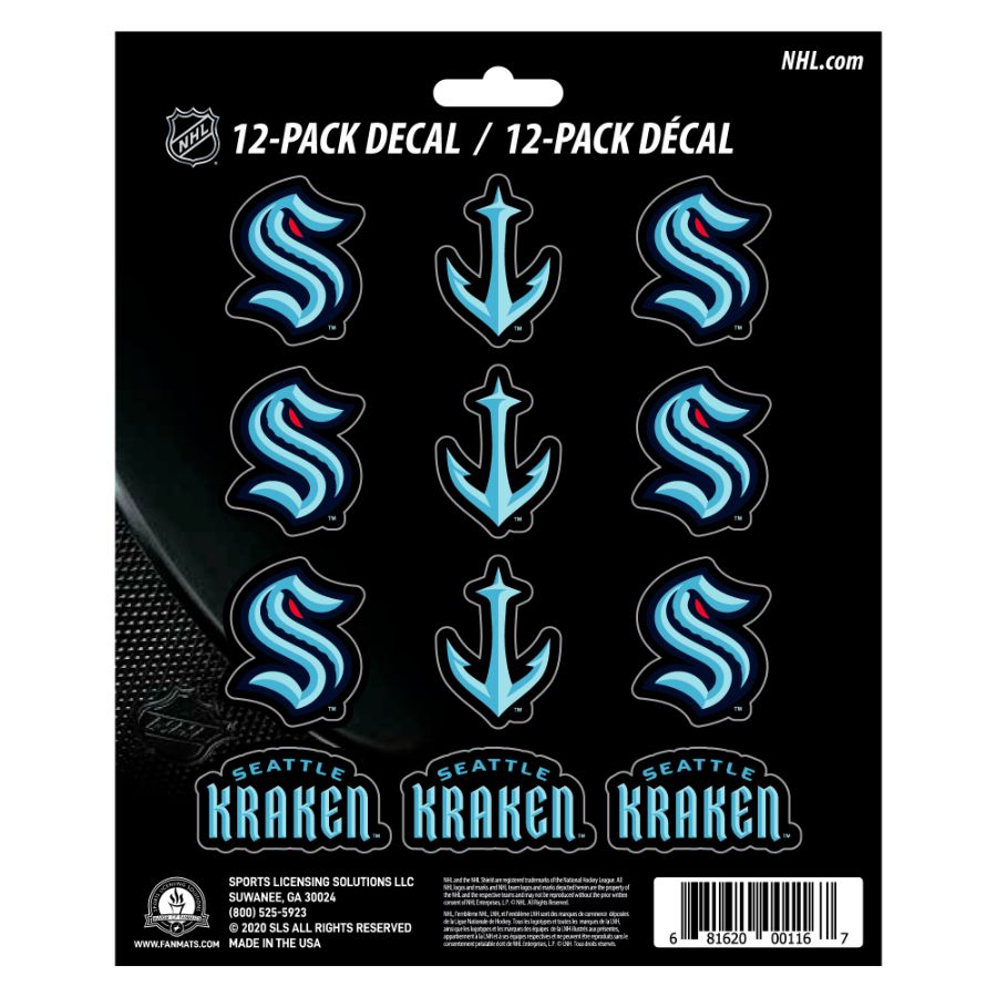 Seattle Kraken - Set Of 12 Sticker Sheet at Sticker Shoppe