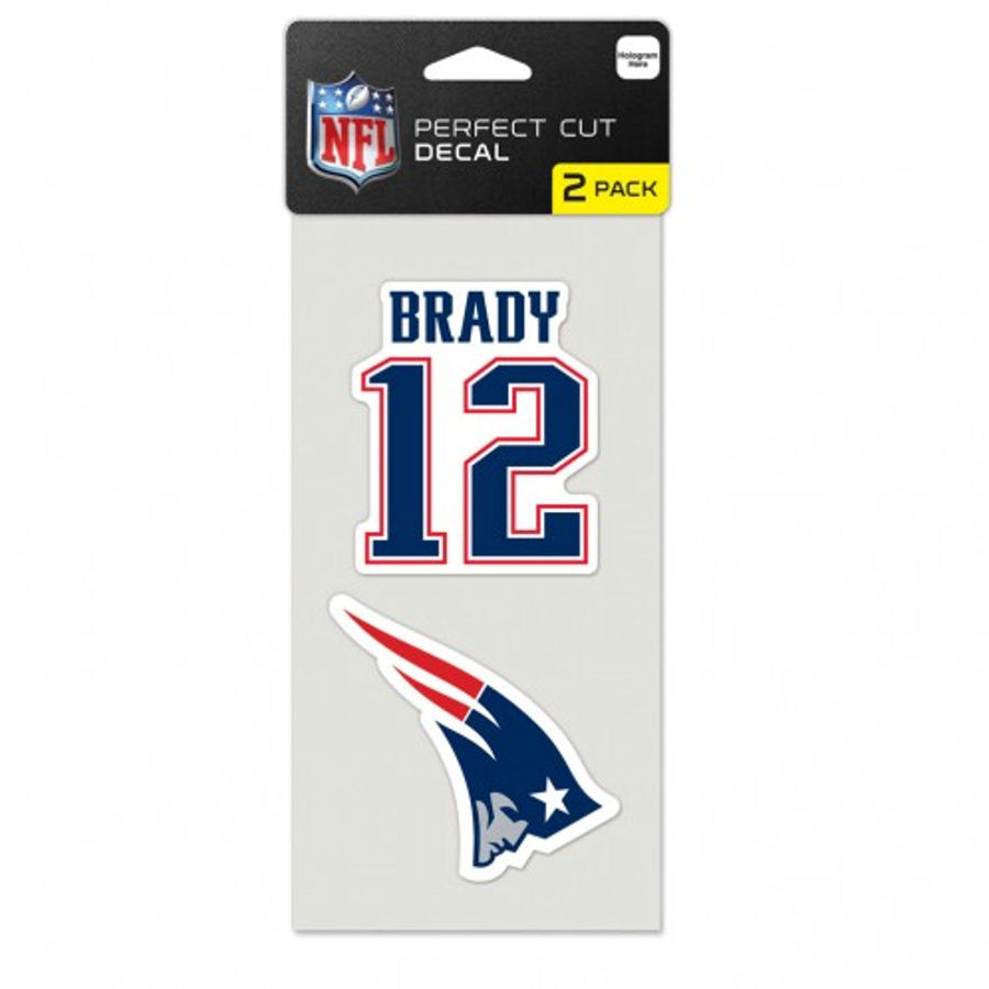 Tom Brady #12 New England Patriots - Set of Two 4x4 Die Cut Decals at ...