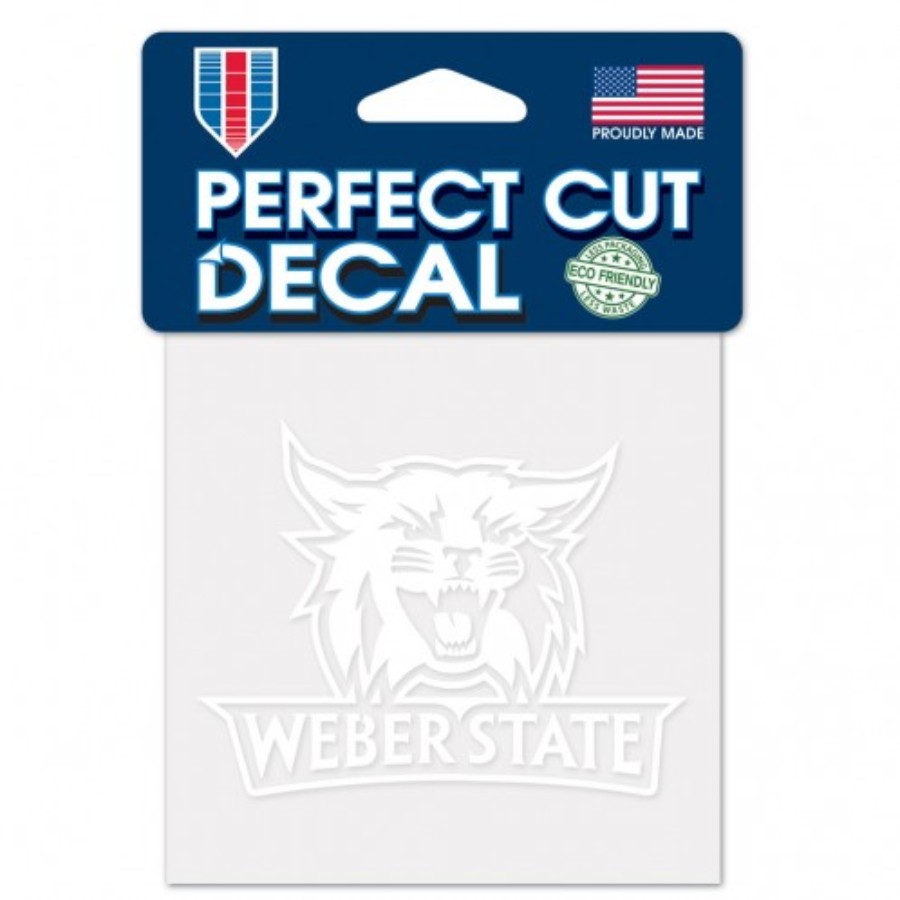 Weber State University Wildcats - 4x4 White Die Cut Decal at Sticker Shoppe