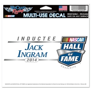 Jack Ingram Nascar Hall Of Fame - 5x6 Ultra Decal at Sticker Shoppe