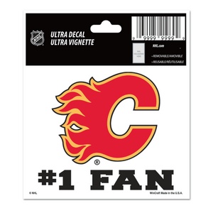Calgary Flames #1 Fan - 3x4 Ultra Decal at Sticker Shoppe