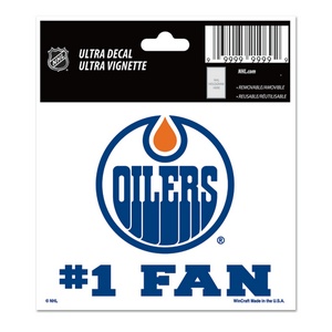Edmonton Oilers #1 Fan - 3x4 Ultra Decal at Sticker Shoppe