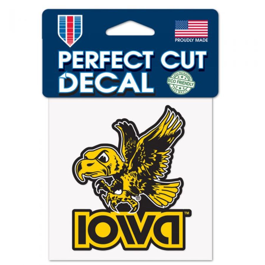 University Of Iowa Hawkeyes Retro Script Logo - 4x4 Die Cut Decal at ...