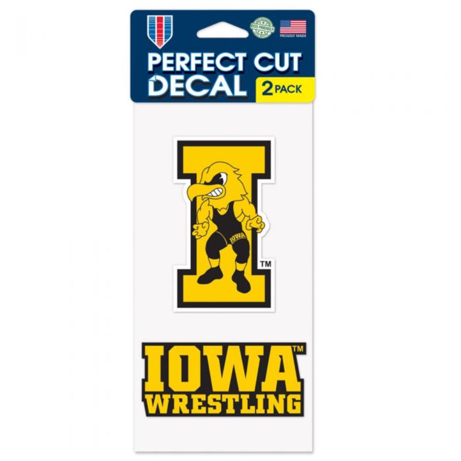 University Of Iowa Hawkeyes Wrestling - Set of Two 4x4 Die Cut Decals ...