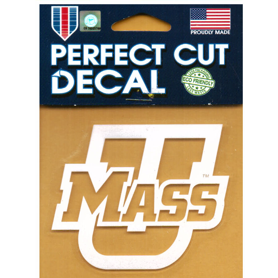 University of Massachusetts Amherst Minutemen White Die Cut Decal 4 x 4 ...