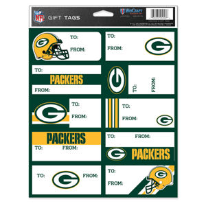 Green Bay Packers - Sheet of 10 Gift Tag Labels at Sticker Shoppe