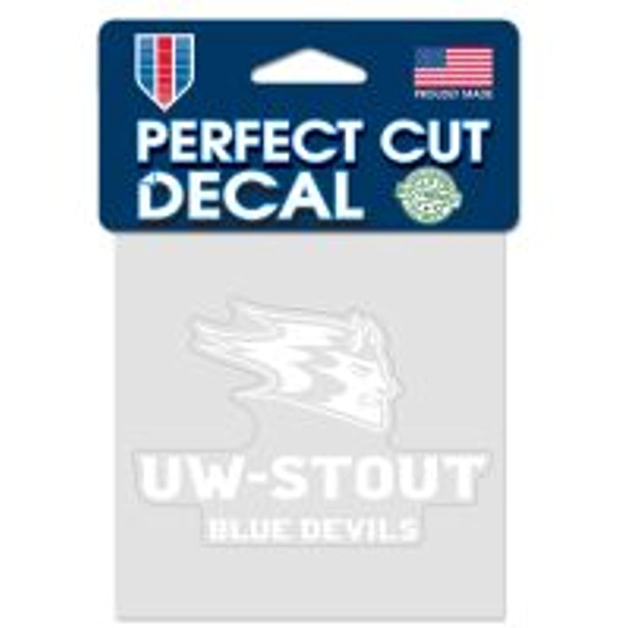 University Of Wisconsin-Stout Blue Devils - 4x4 White Die Cut Decal at ...