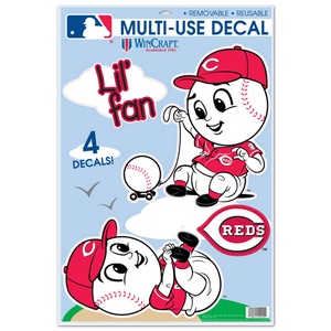 Cincinnati Reds Lil Fan Mascot - Set of 4 Ultra Decals at Sticker Shoppe