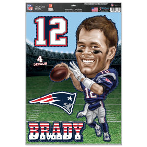 Tom Brady #12 New England Patriots - Set of 4 Ultra Decals at Sticker ...