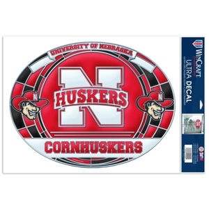 University Of Nebraska Cornhuskers - Stained Glass 11x17 Ultra Decal at ...