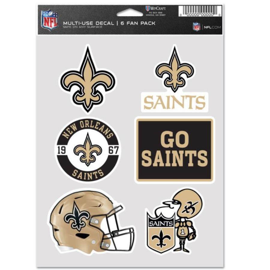 New Orleans Saints - Sheet Of 6 Vinyl Stickers at Sticker Shoppe