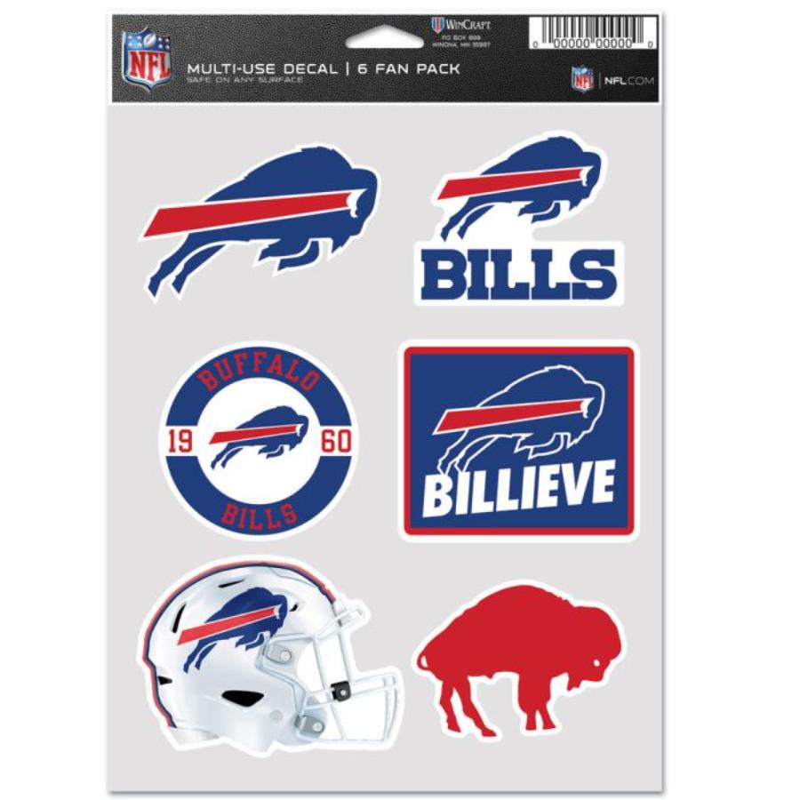 Buffalo Bills - Sheet Of 6 Vinyl Stickers at Sticker Shoppe