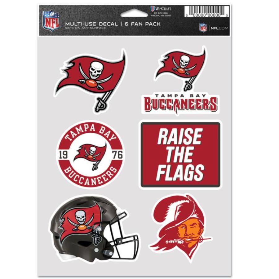 Tampa Bay Buccaneers - Sheet Of 6 Vinyl Stickers at Sticker Shoppe