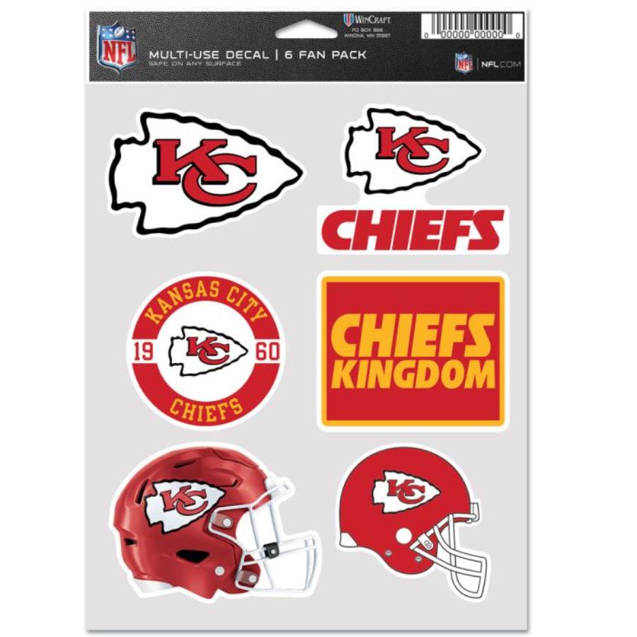 Kansas City Chiefs - Sheet Of 6 Vinyl Stickers at Sticker Shoppe
