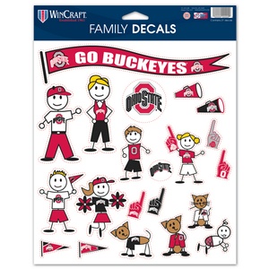 Ohio State University Buckeyes - 8.5x11 Family Sticker Sheet at Sticker ...