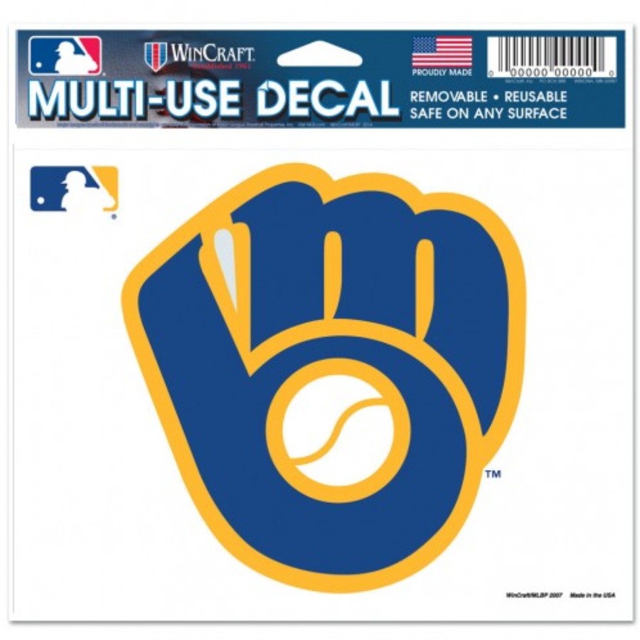 Milwaukee Brewers Retro Glove - 5x6 Ultra Decal at Sticker Shoppe