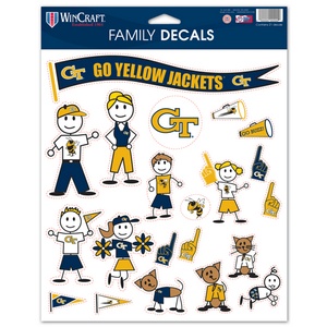 Georgia Tech Yellow Jackets - 8.5x11 Family Sticker Sheet at Sticker Shoppe