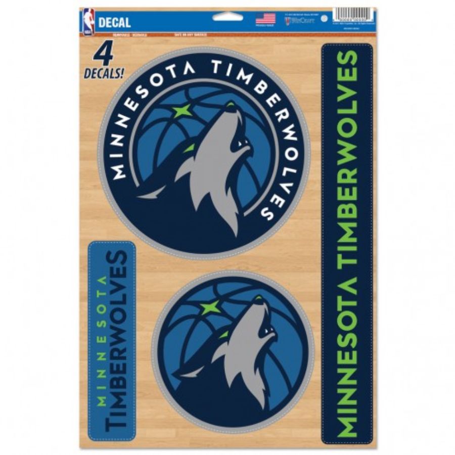 Minnesota Timberwolves - Set of 4 Ultra Decals at Sticker Shoppe