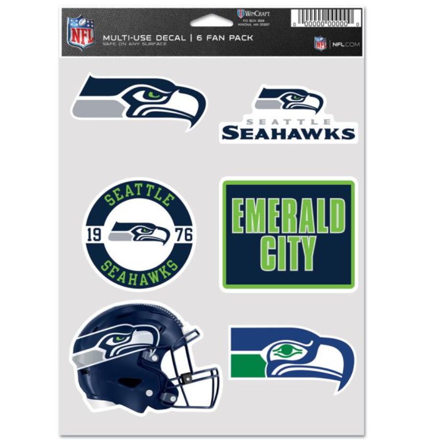 Seattle Seahawks - Sheet Of 6 Vinyl Stickers at Sticker Shoppe