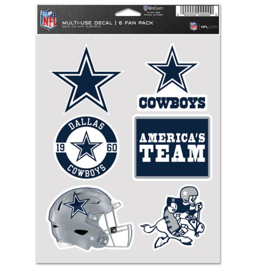 Dallas Cowboys - Sheet Of 6 Vinyl Stickers at Sticker Shoppe