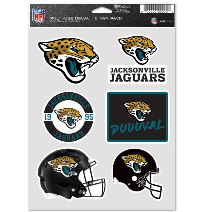 Jacksonville Jaguars - Sheet Of 6 Vinyl Stickers at Sticker Shoppe