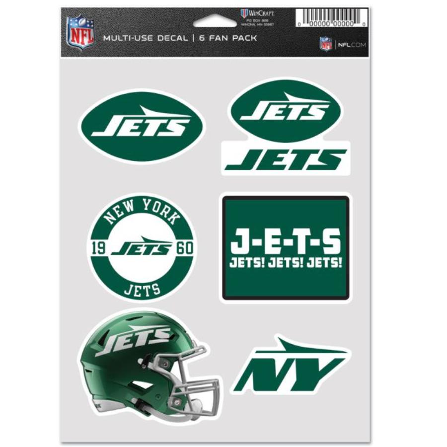 New York Jets - Sheet Of 6 Vinyl Stickers at Sticker Shoppe