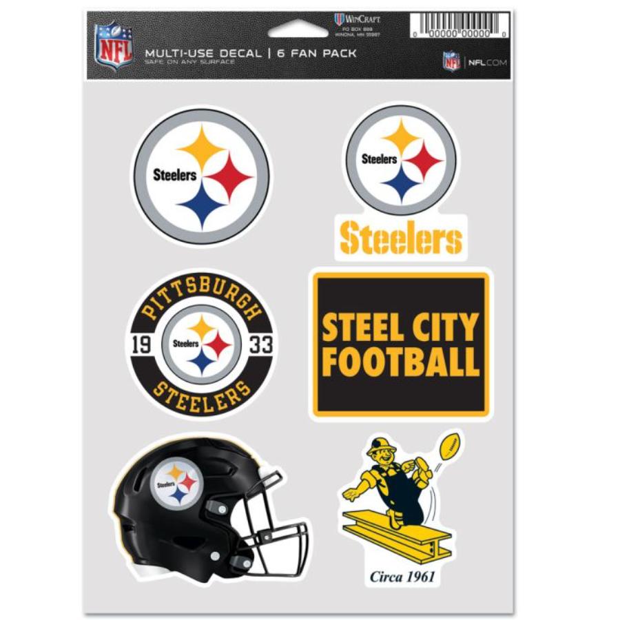 Pittsburgh Steelers - Sheet Of 6 Vinyl Stickers at Sticker Shoppe