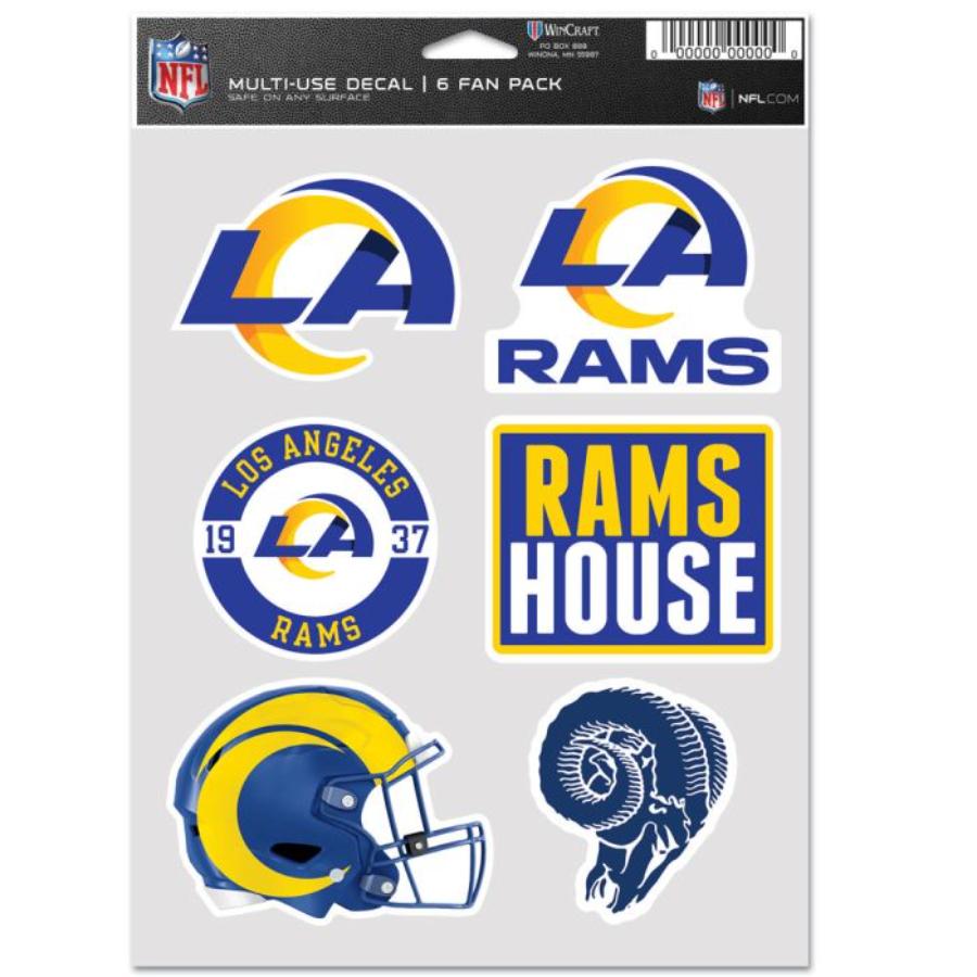 Los Angeles Rams - Sheet Of 6 Vinyl Stickers at Sticker Shoppe