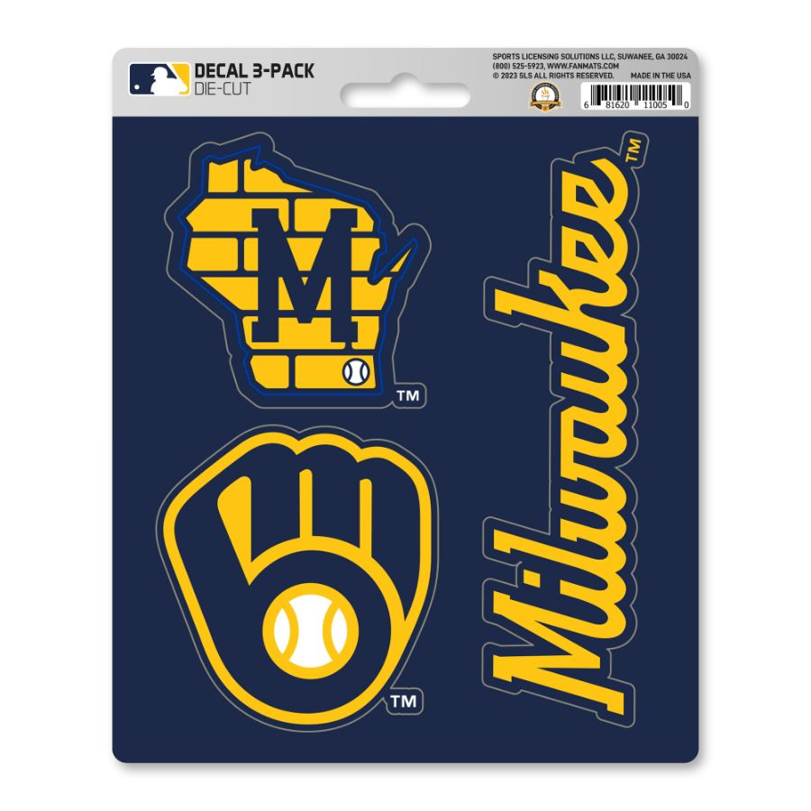 Milwaukee Brewers Sticker Sheet of 3 at Sticker Shoppe