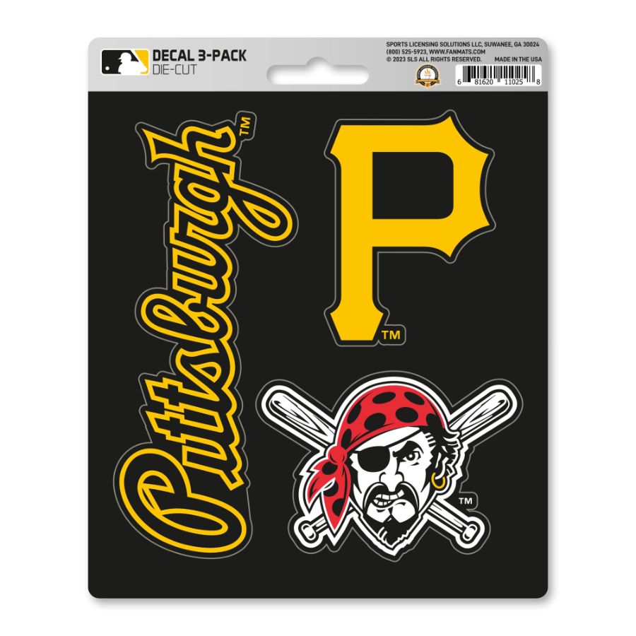 Pittsburgh Pirates - Set Of 3 Sticker Sheet at Sticker Shoppe