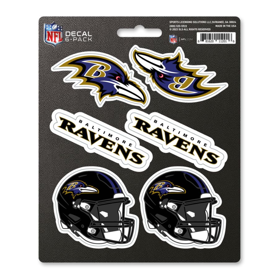 Baltimore Ravens - Set Of 6 Sticker Sheet at Sticker Shoppe