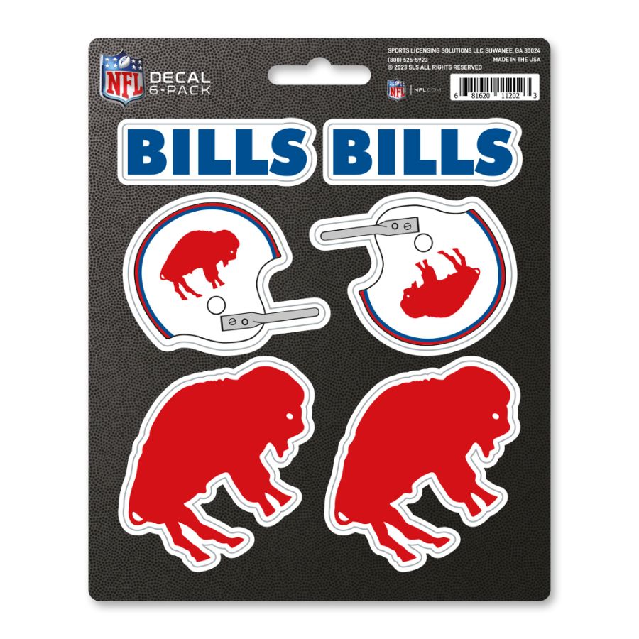 Buffalo Bills Retro Vintage - Set Of 6 Sticker Sheet at Sticker Shoppe