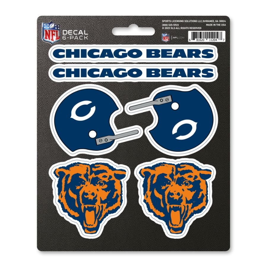 Chicago Bears Retro Vintage - Set Of 6 Sticker Sheet at Sticker Shoppe